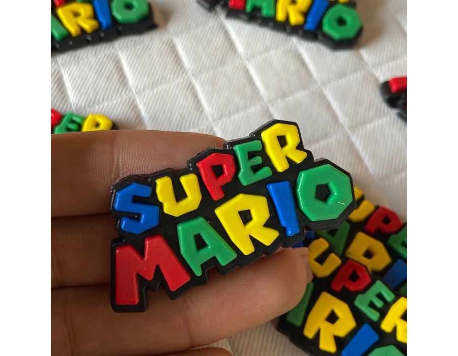 Aplique Emb. Nome Super Mario Pacote com 10 Unidades | CHAMMA FESTA