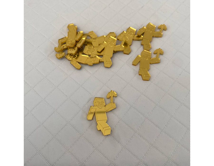 Aplique espelhado 4cm Steve Minecraft - pacote com 10 unidades | CHAMMA FESTA