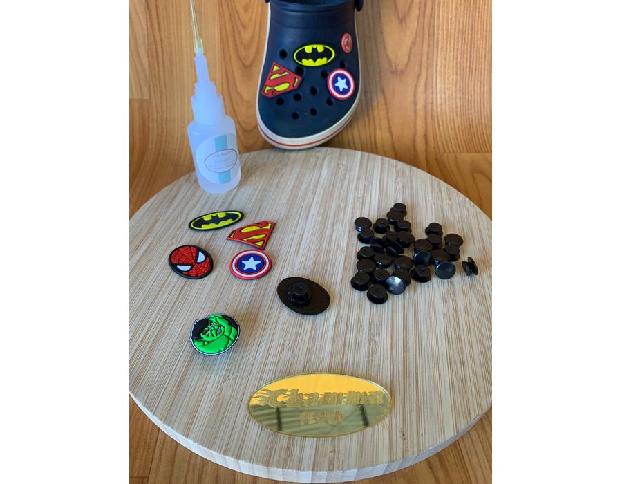 botão para crocs super heróis 25 unidades | CHAMMA FESTA