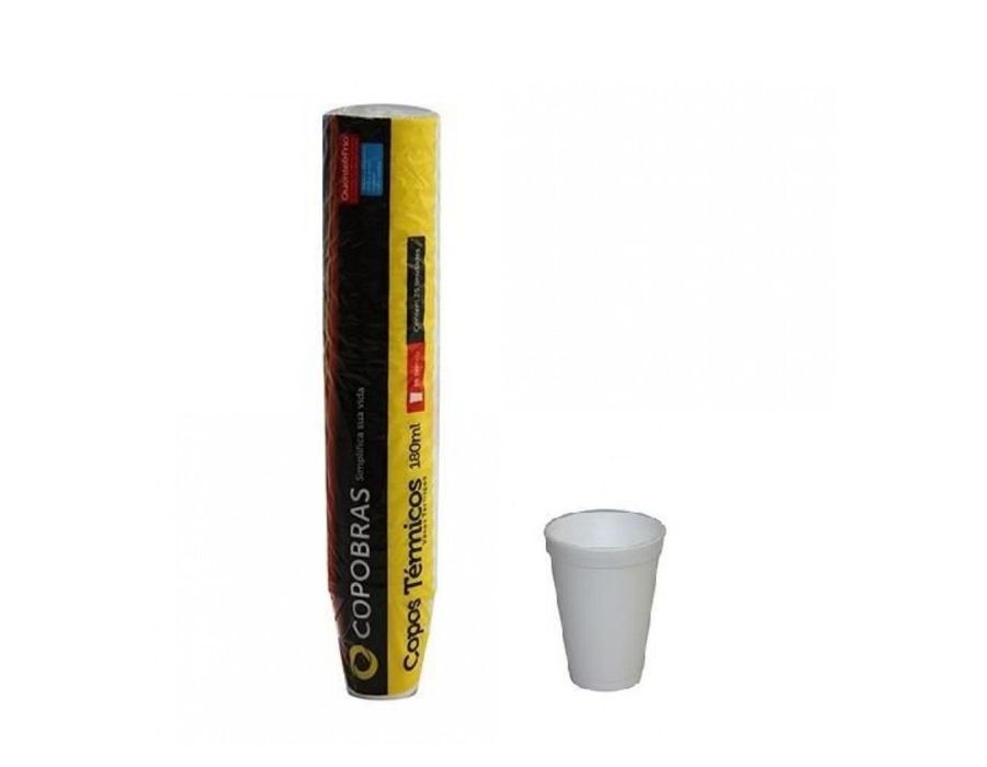 Copo Térmico Isopor 180ml CCT-180 Copobras - 25 Unidades | CHOKDOCE