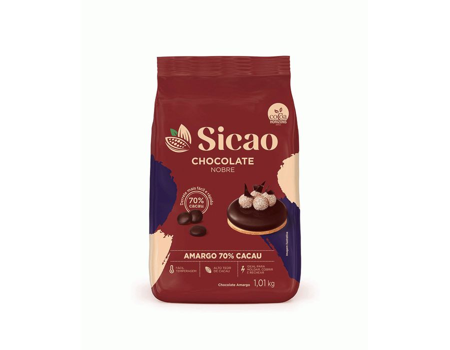CHOCOLATE AMARGO 70% FACIL DERRETIMENTO 1.01KG SICAO | CHOKDOCE