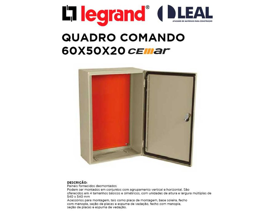 QUADRO DE COMANDO CHAPA DE AÇO 600X500X200MM SOBREPOR STANDARD QCS 6050 ...