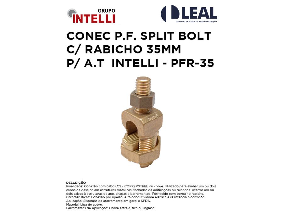 CONECTOR PFR 35 SPLIT BOLT COM RABICHO INTELLI | Comercial Leal