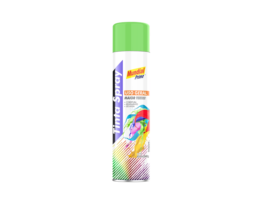 SPRAY USO GERAL VERDE CLARO 400ML MUNDIAL PRIME | Comercial Leal