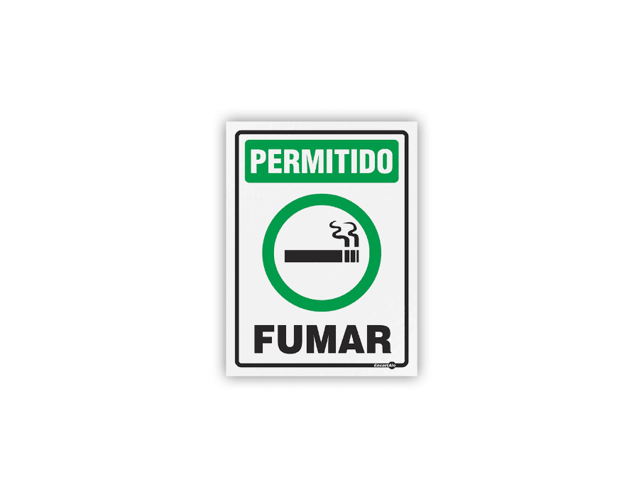 PLACA SINALIZACAO PS103 É PERMITIDO FUMAR | Data Brasil - EPI's ...