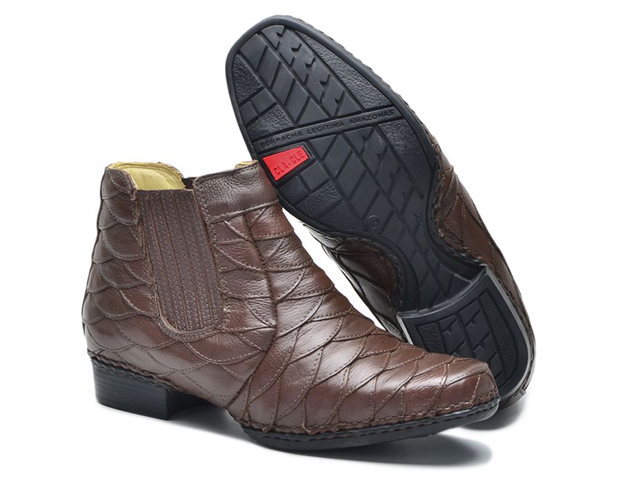 Botina Masculina Escamada Couro Floater Chocolate | KRN SHOES ...