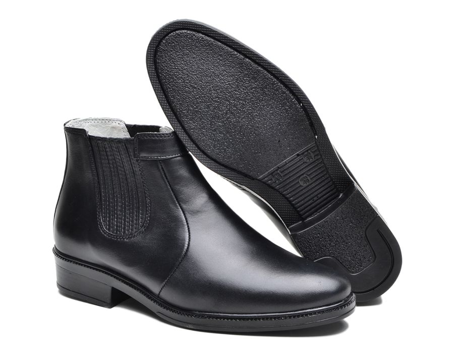 Botina Social Masculina Couro Legítimo Carneiro Preto | KRN SHOES ...