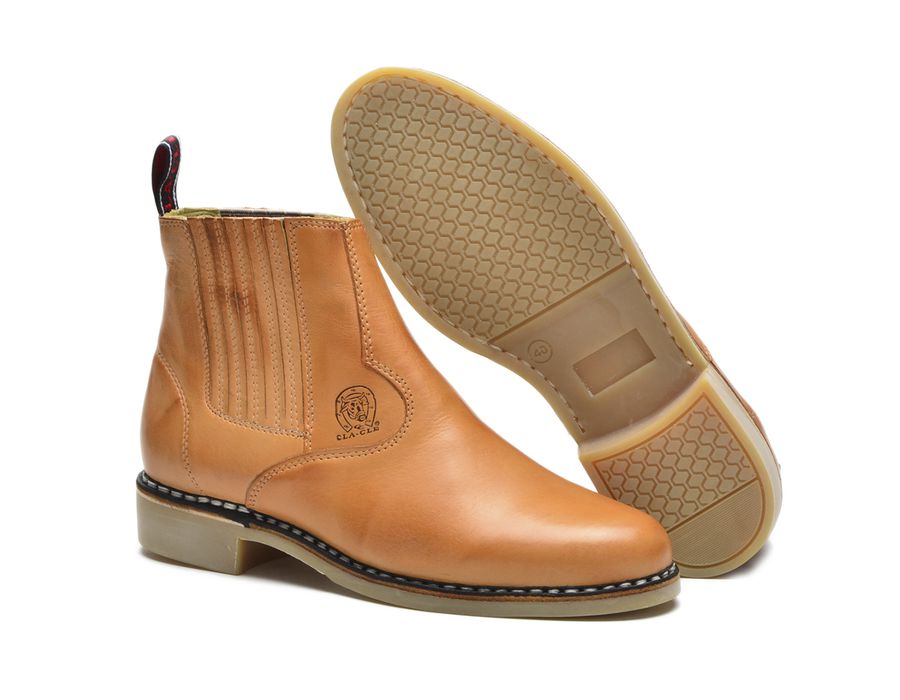 Botina Country Masculina Couro Legítimo Bege | KRN SHOES | Calçados Casuais