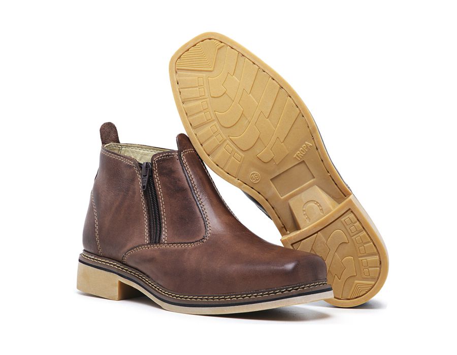 Botina Masculina Country Couro Legítimo Marrom | KRN SHOES | Calçados ...