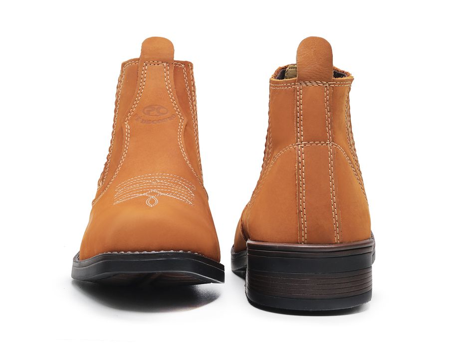 Botina Masculina Country Couro Legítimo Castor | KRN SHOES | Calçados ...