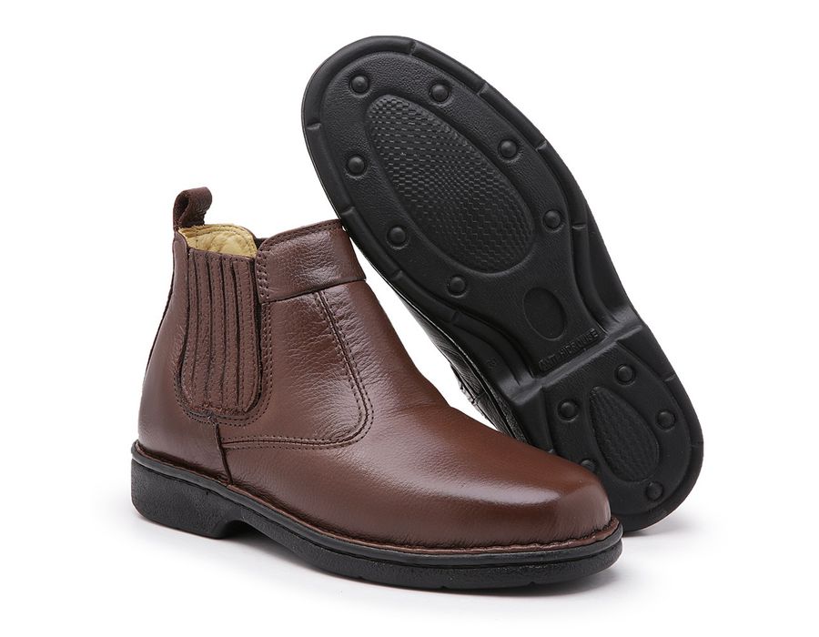 Botina Social Masculina Conforto Café | KRN SHOES | Calçados Casuais