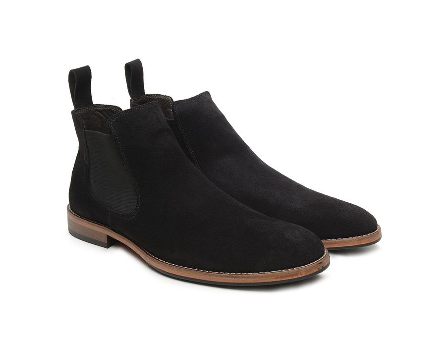 Bota Chelsea Moretti Camurça Preto | DI LOMBARDI