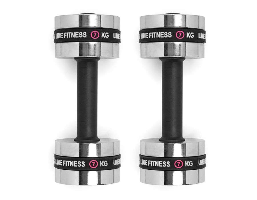 Par Halteres Cromados 7KG | Equipamentos Line Fitness