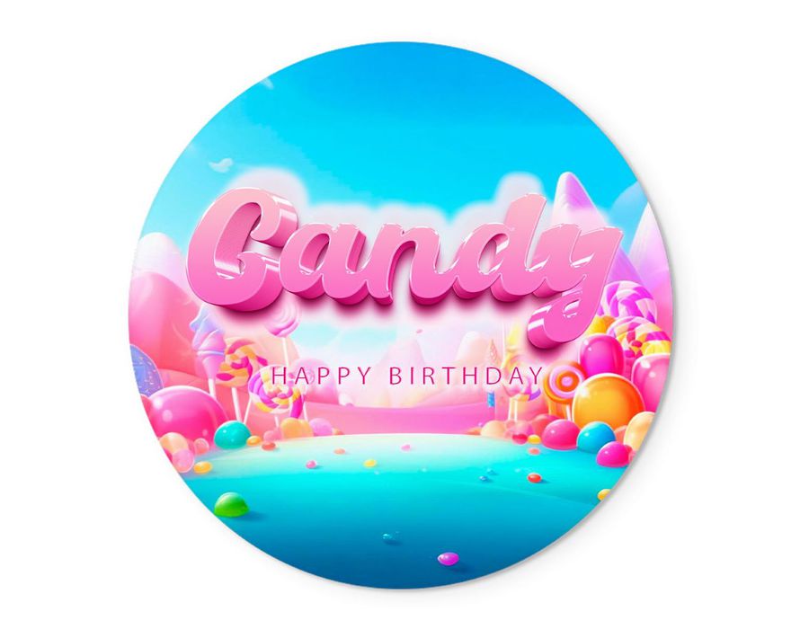 Painel Redondo Tema Candy Full Color | ESTAMPARIA NET
