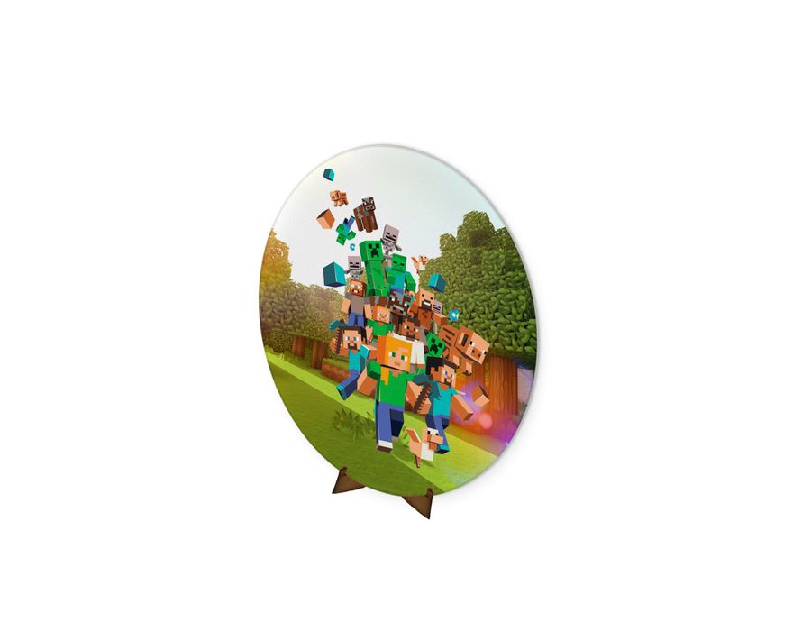 Painel Redondo 50x50 Minecraft | ESTAMPARIA NET