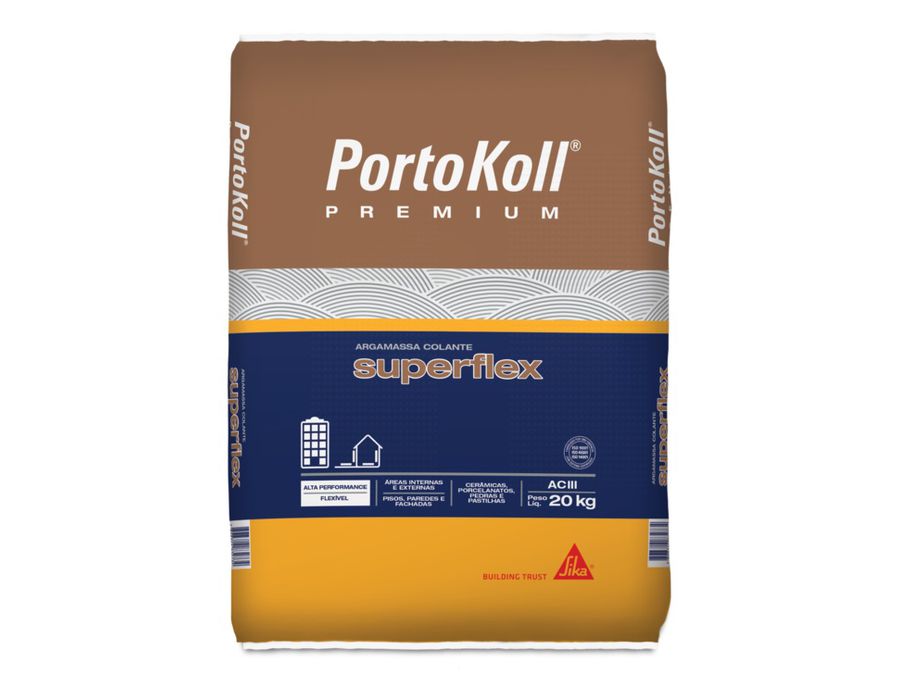 ARGAMASSA COLANTE SUPERFLEX AC3 20KG PORTOKOLL | FLUZÃO CONSTRUÇÃO