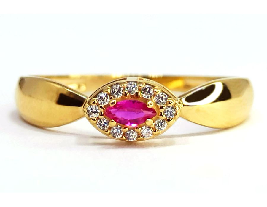 Anel de Formatura em Ouro 18k com Pedra Navete Zircônia | Helder Joalheiros