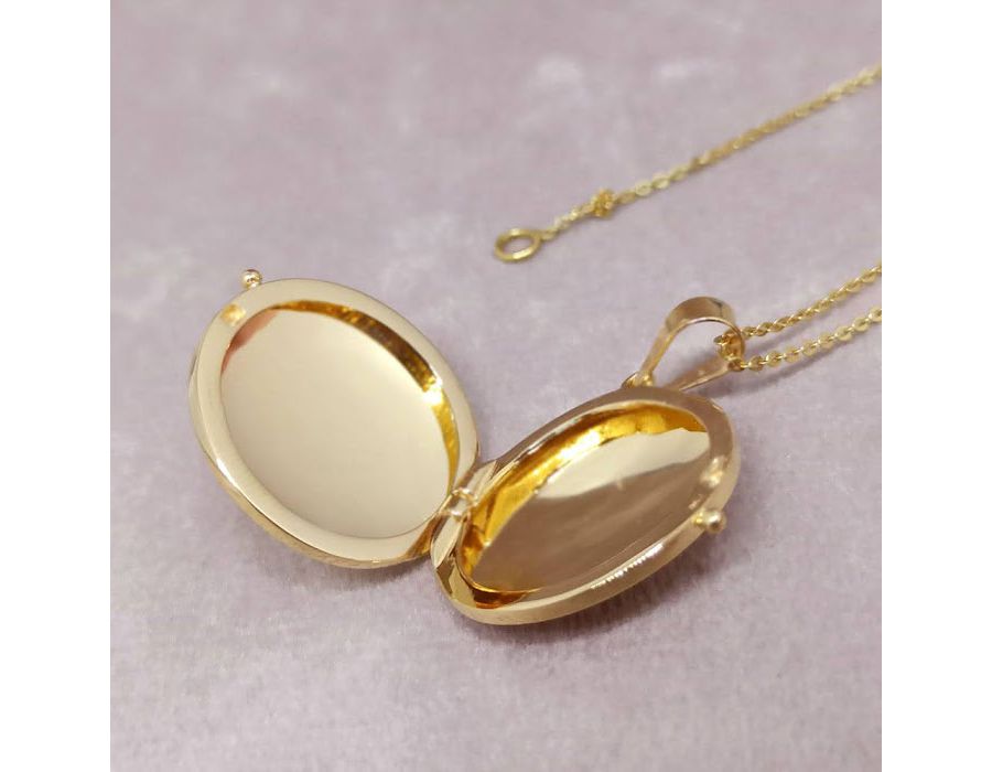 Relicário Radiante em Ouro 18K - Formato Redondo Liso Polido | Helder ...