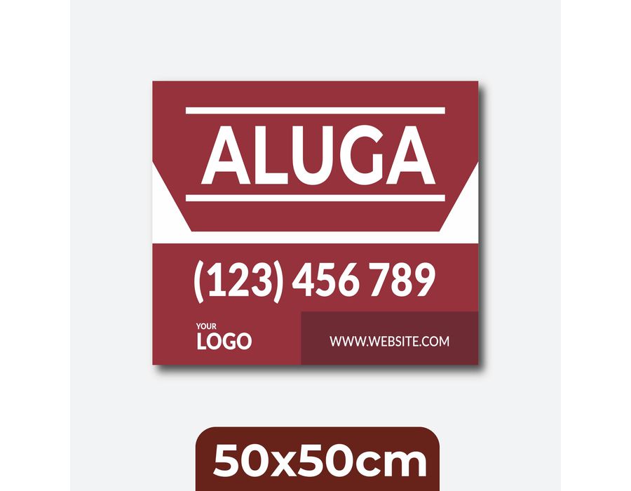 Placa aluga-se 50x50cm | KRadesivos