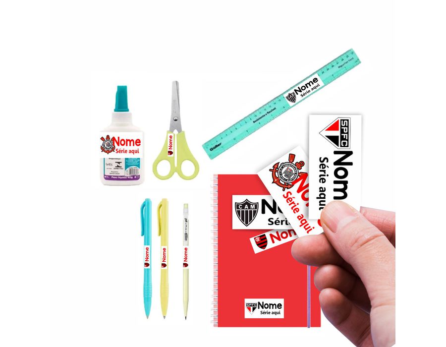 Etiqueta Escolar Times Futebol Kit/109 Unid | KRadesivos