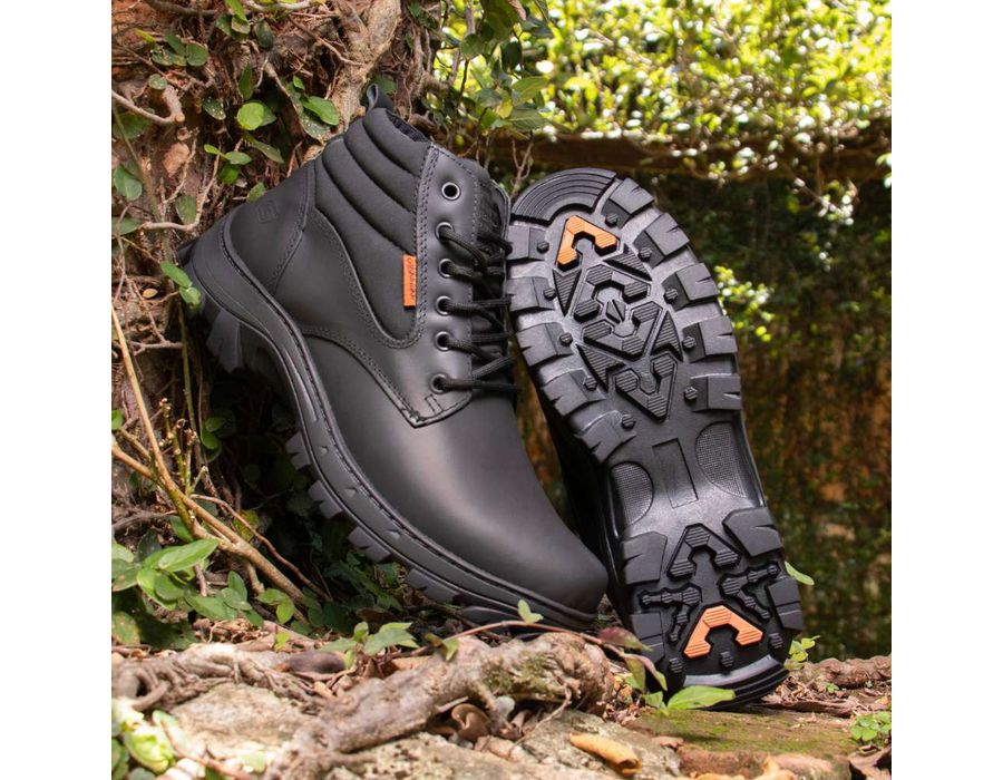 Bota coturno de segurança EPI´s em Couro ref. Picker Preto | LEEFOOT