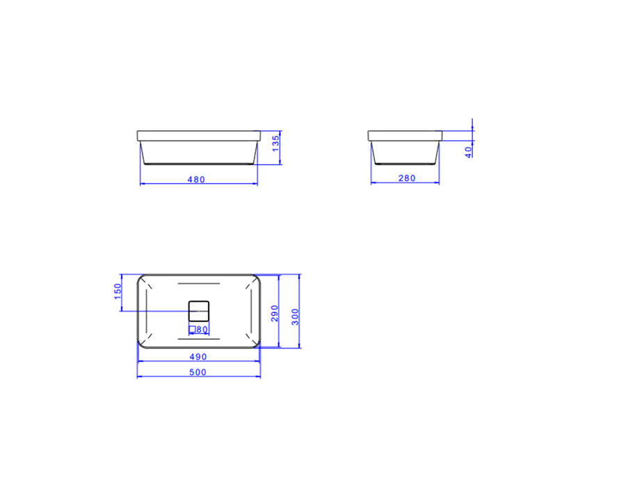 Cuba Deca Sobrepor Retangular 50cm L 23050 26 Barbante - Loja Gomes