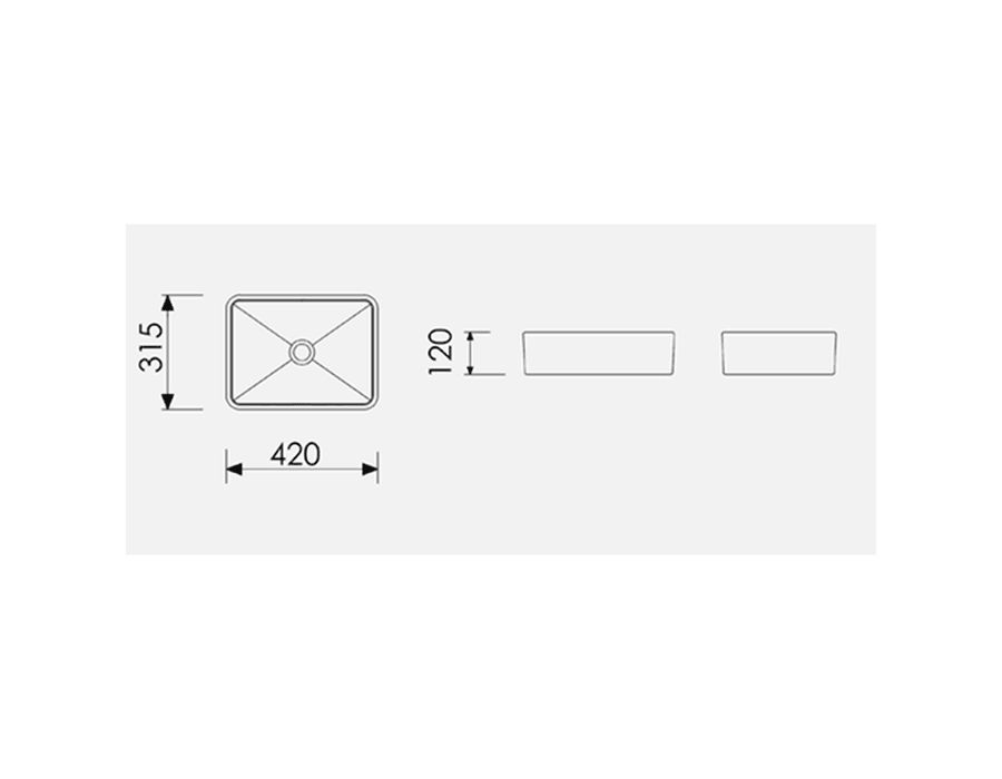 Cuba de Apoio Fiori Retangular 410X310 Branco 55CB16-1FB - Loja Gomes