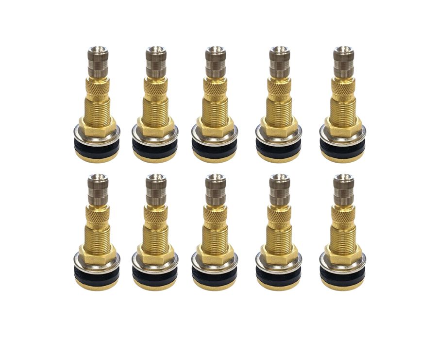 Kit 10 Válvula para Pneu sem Câmara TR-618A Latão Fiontar | Mabore