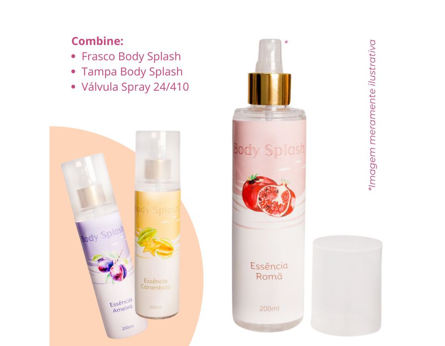 SOBRETAMPA CIL TRANSP PARA FRASCO BODY SPLASH 200ML | MEGA ESSENCIAS