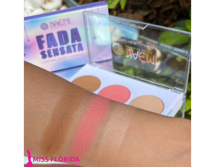Paleta de Contorno Blush e Iluminador Trio Fada Sensata Naemi Beauty ...