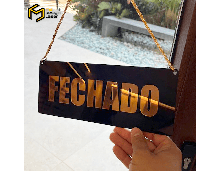 Placa Aberto/Fechado - MS Design Laser