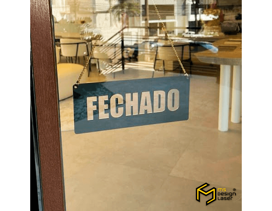 Placa Aberto/Fechado - MS Design Laser