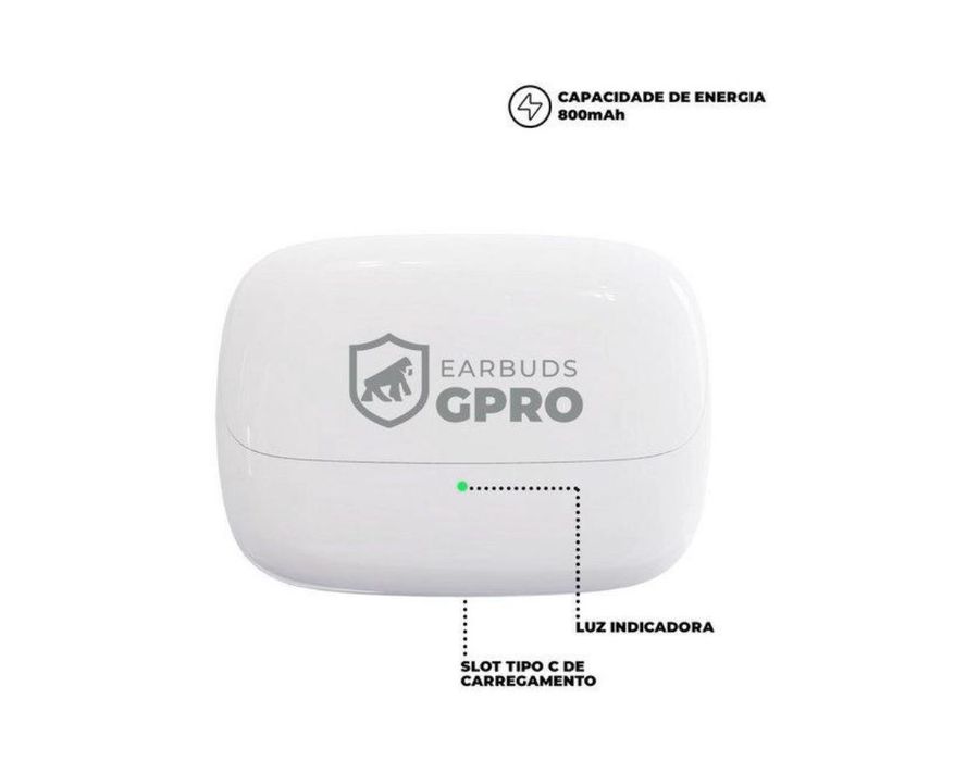 Fone Sem Fio Earbuds Branco - Gorila Shield | Nicolucci