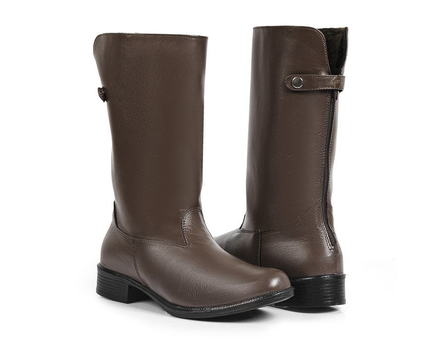 Bota de Inverno, Frio e Neve - Couro Nobre, Com Lã E Impermeável ...