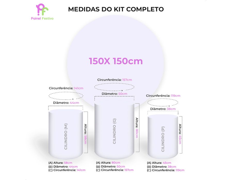 Kit 5 peças Capa Romano Veste Fácil+ Capa Redonda+ Trio Capas Cilindro ...