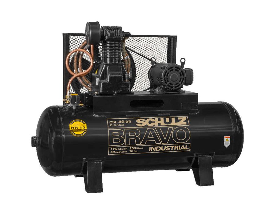 Compressor De Ar Bravo CSL-20 Pés e 200 Litros Trifásico Da Schulz ...