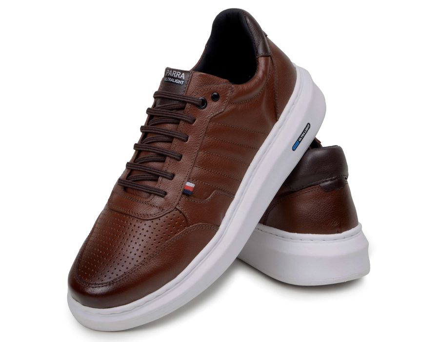 Sapatenis Moderno Detalhado Masculino Em Couro 100% Legitimo Leve ...
