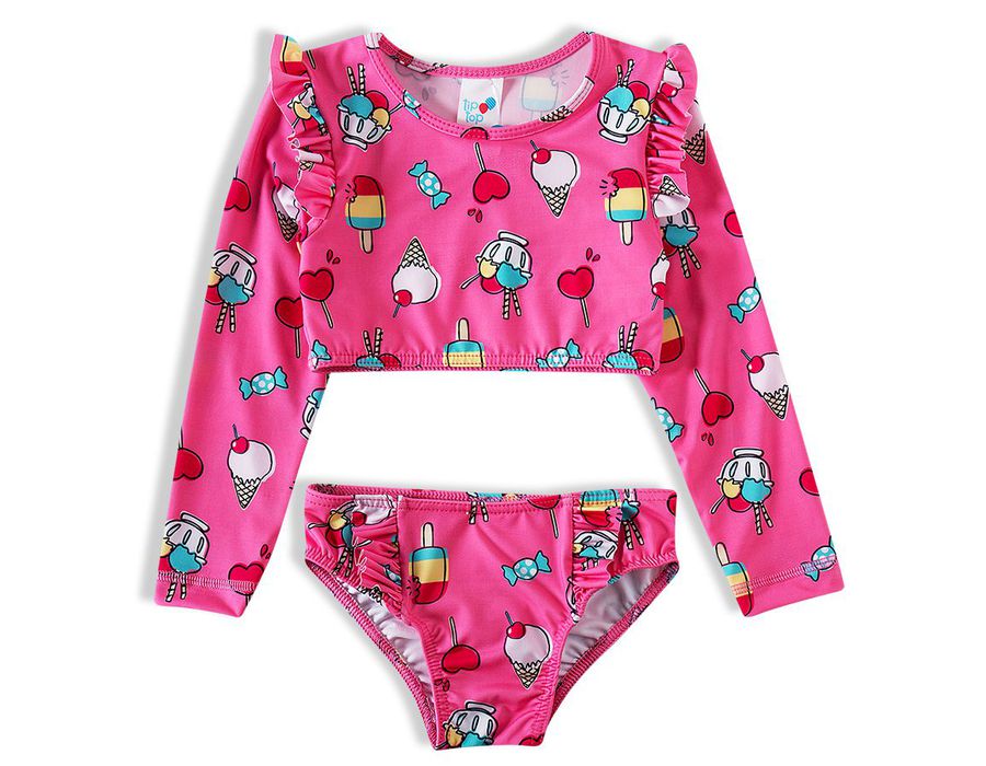 Biquini Infantil com top manga longa Tip Top | Petit Papillon Bebê ...