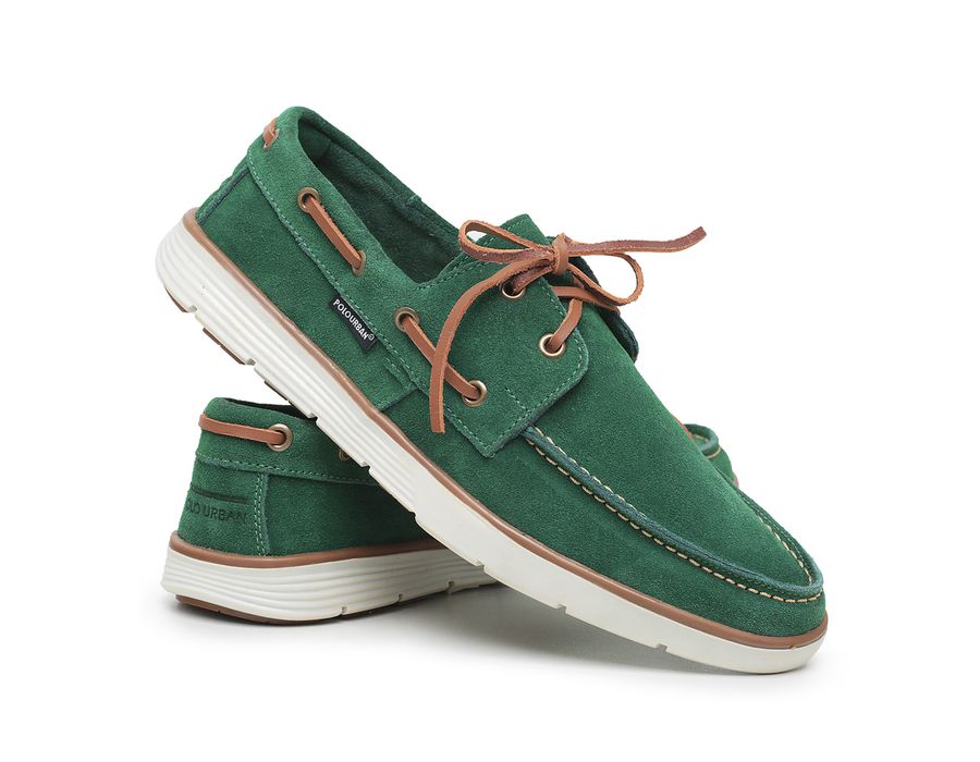 Mocassim Masculino Dockside Top Sider Camurça - Verde | POLO URBAN