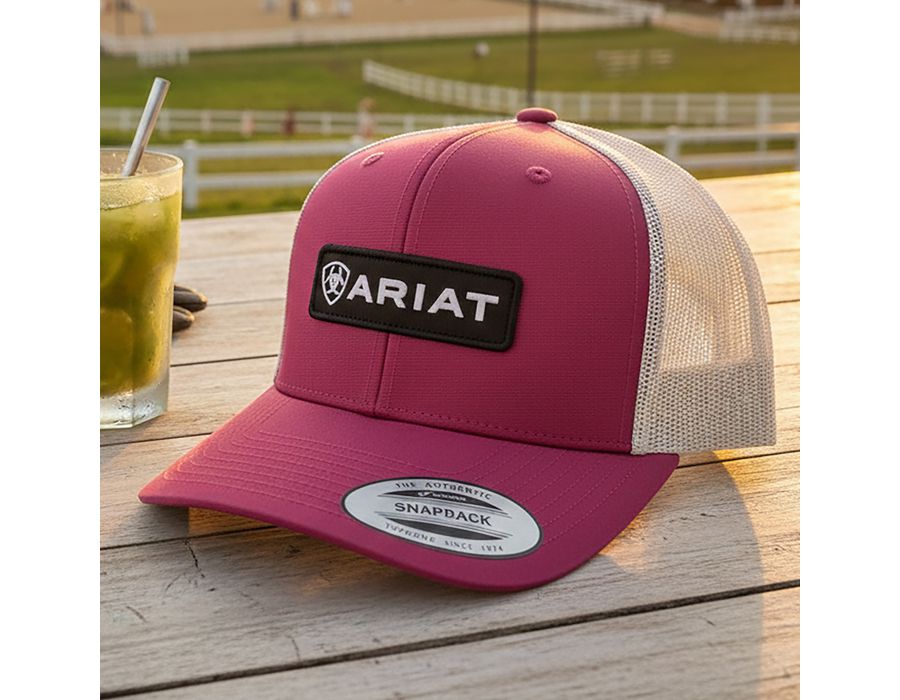 Boné Ariat Vermelho & Cinza Logo Preta | PROTEC HORSE - A LOJA DOS ...