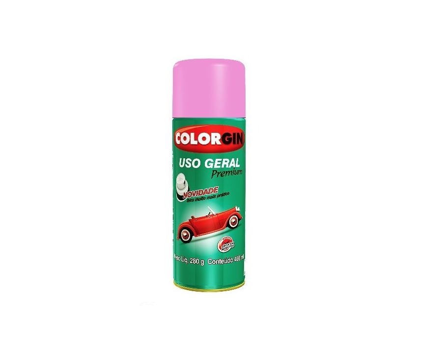TINTA SPRAY ROSA GBR BRILHANTE 400ml 56061USO GERAL PREMIUM COLORGIN ...