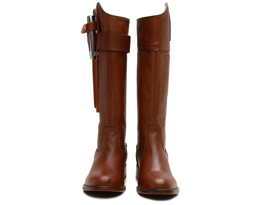 Bota Hípica Masculina Couro Floater Tan Com Faca Acoplada - Silverado ...