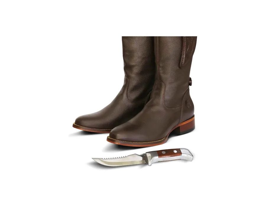 Bota Hípica Masculina Couro Floater Chocolate com Faca Aclopada ...