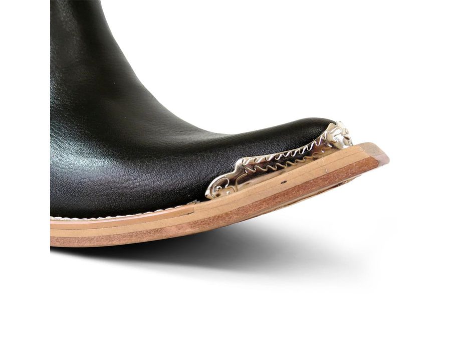 Botina Masculina Couro Floater Preto Com Ponteira De Metal | SILVERADO ...
