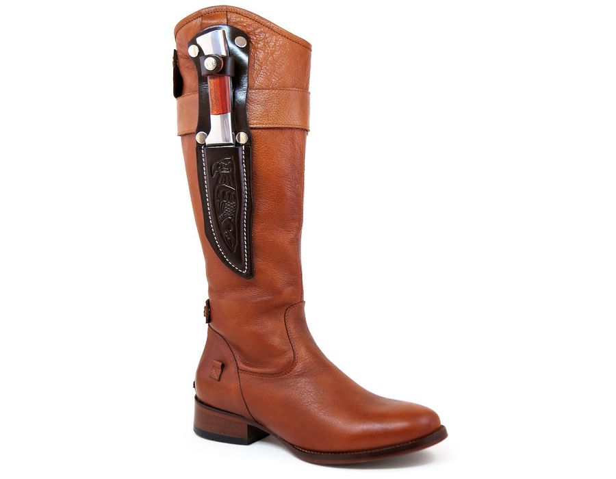 Bota Hípica Masculina Couro Floater Conhaque com Faca Acoplada ...