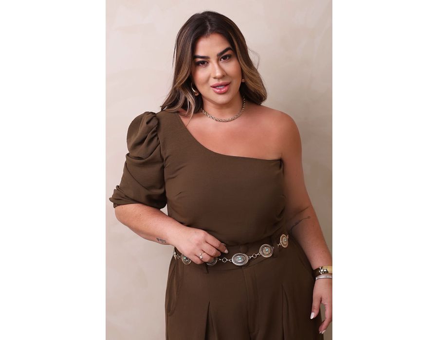Calça Marcella Brown | TAMTAUM PLUS SIZE FASHION