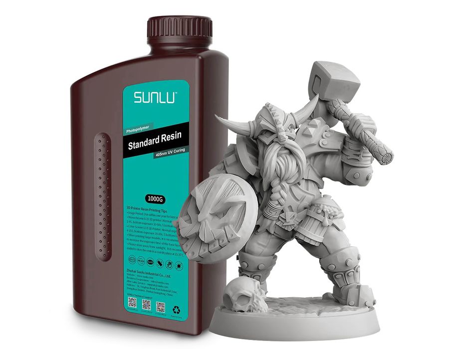 Resina UV Standard SUNLU 1kg Solid Grey | TOPINK3D