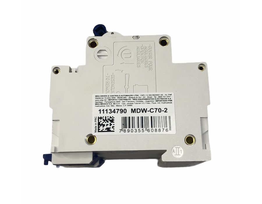 Disjuntor Bipolar Weg Din 70A Curva C 3KA MDW-C70-2 | MAQPART