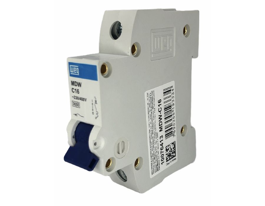 Disjuntor Unipolar Weg Din 16a 3ka Curva C MDW-C16 | MAQPART