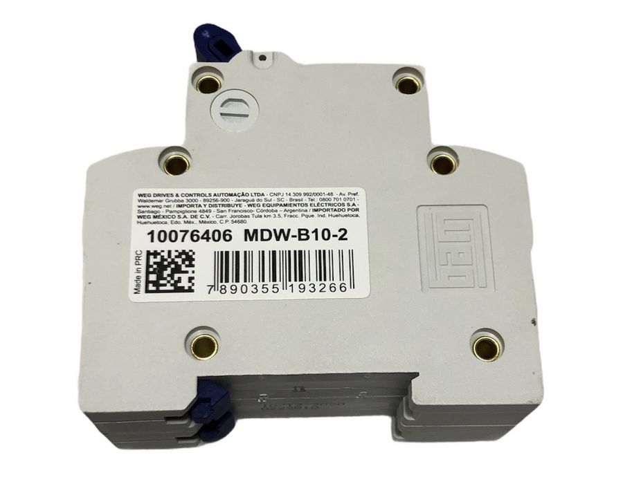 Disjuntor Bipolar Weg Din 10A 3ka Curva B Mdw-B10 | MAQPART